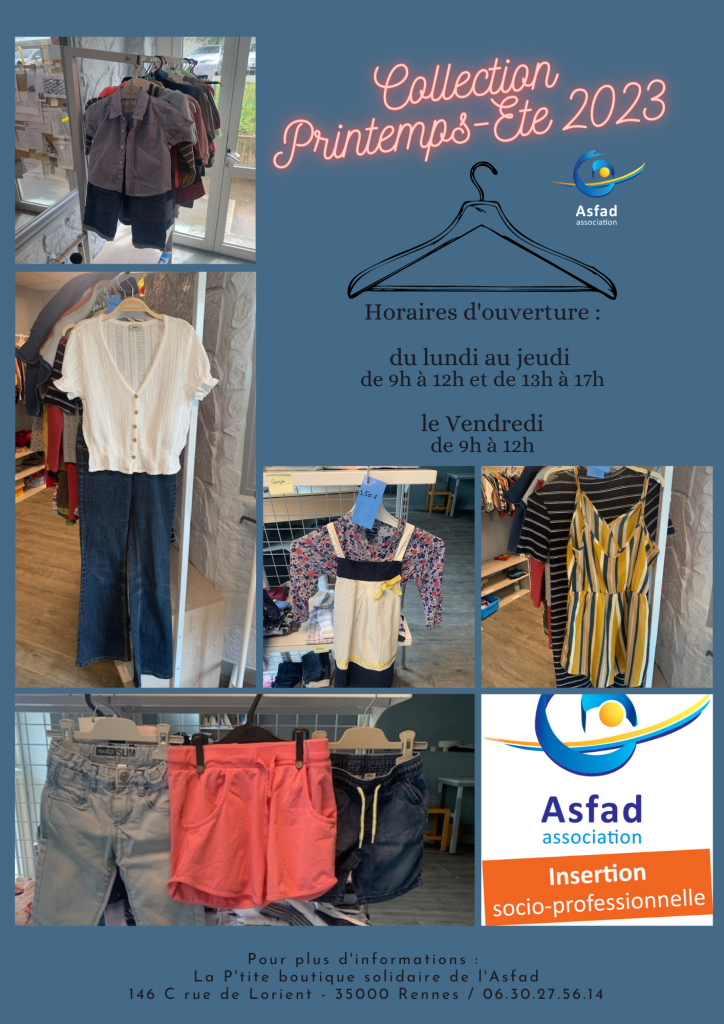 Collection Printemps-Ete 2023 La P'tite boutique solidaire - ASFAD